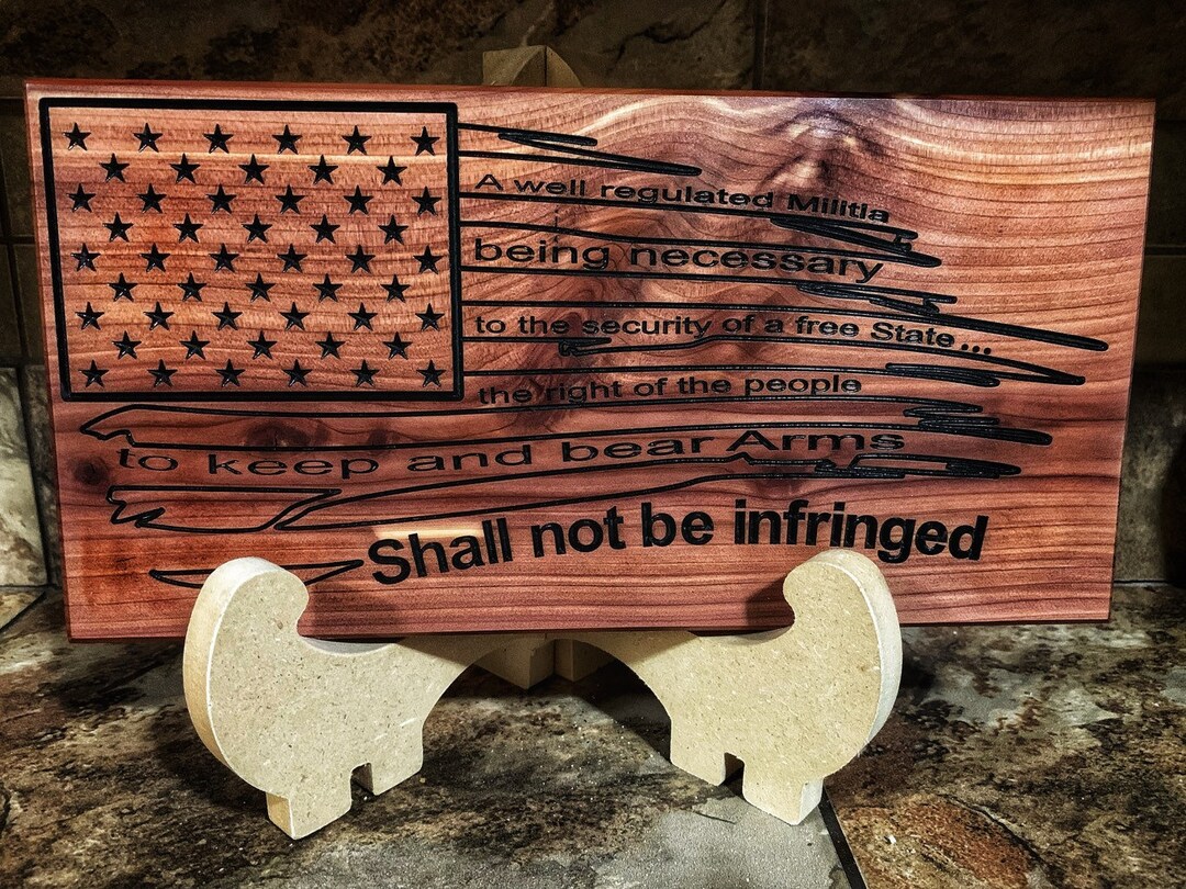 Second Amendment Display/ Wall Hanging. Cedar Wood Plaque. (stand Not ...