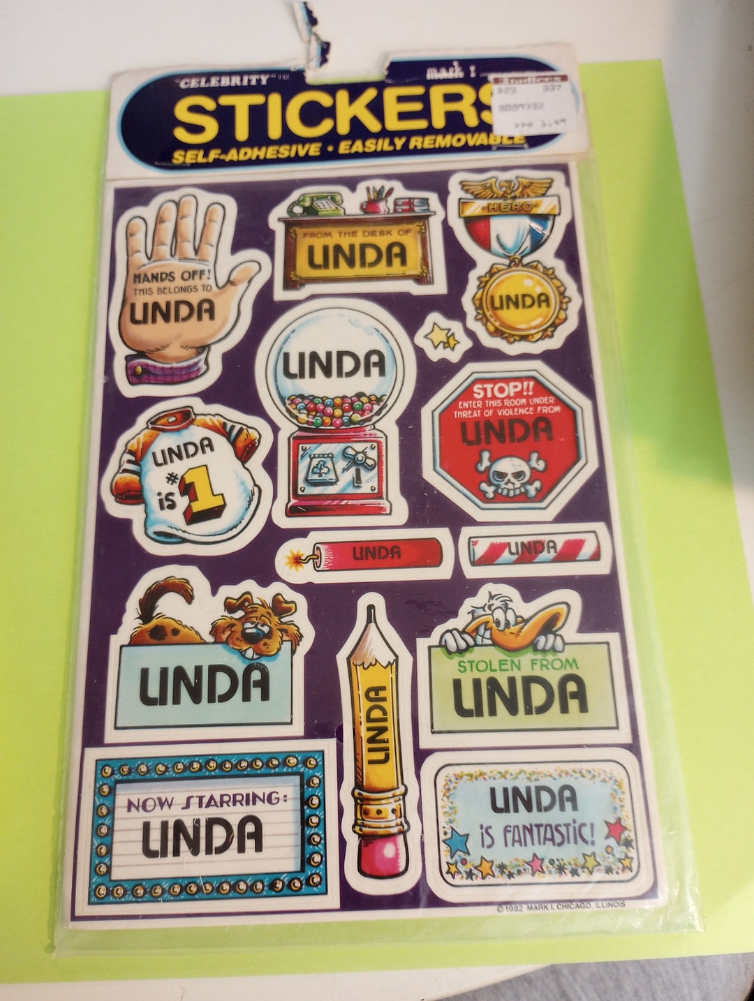 RARE! Vintage 80's Mark 1 Name Stickers Linda NIP Sticker Package - Etsy