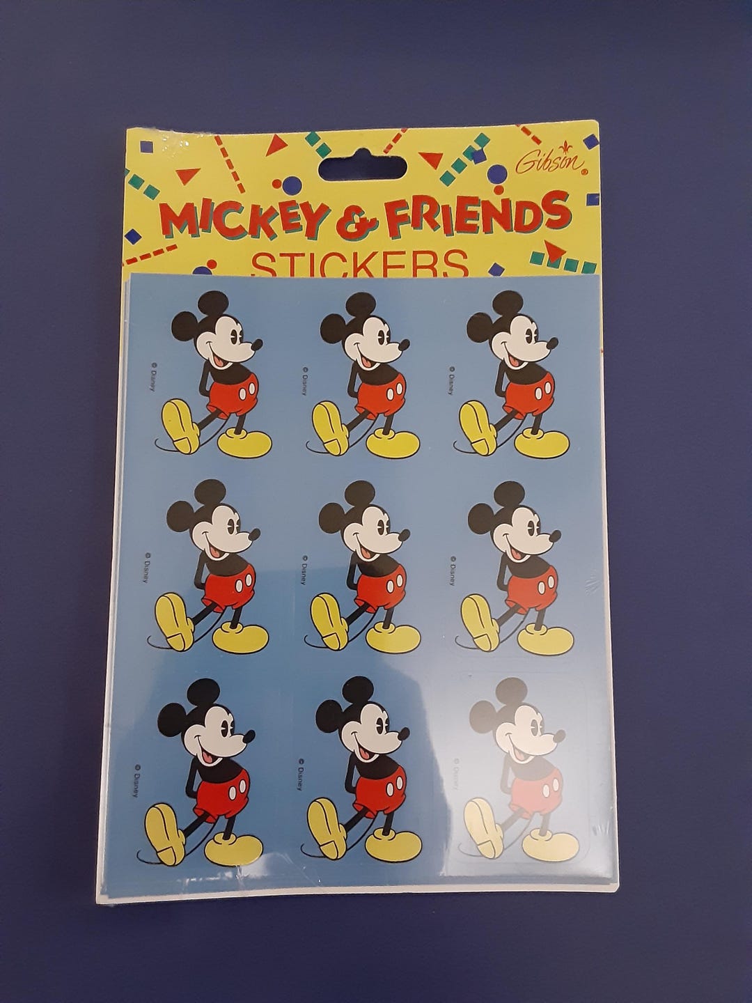 Vintage Gibson Disney Mickey Mouse Sticker Package 4 Sheets - Etsy