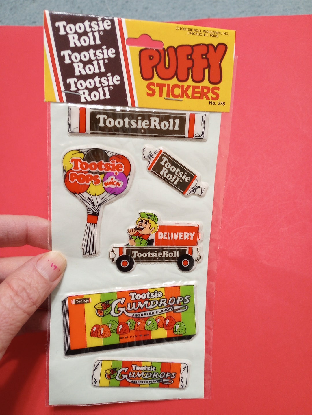 Vintage 80s Puffy Tootsie Roll Candy Sticker Package - Etsy