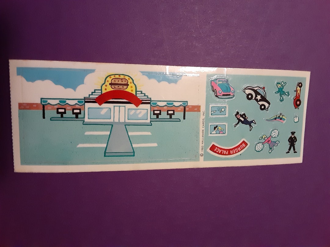 Vintage 80s Hallmark 50s Style Diner Burger Place Sticker Strip - Etsy