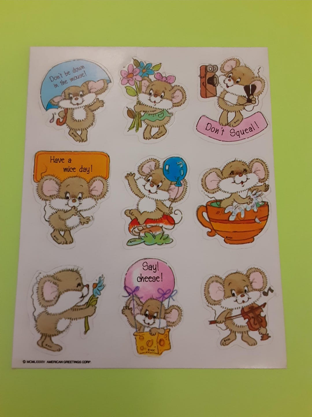 RARE! Vintage American Greetings Mice Sticker Sheet - Etsy