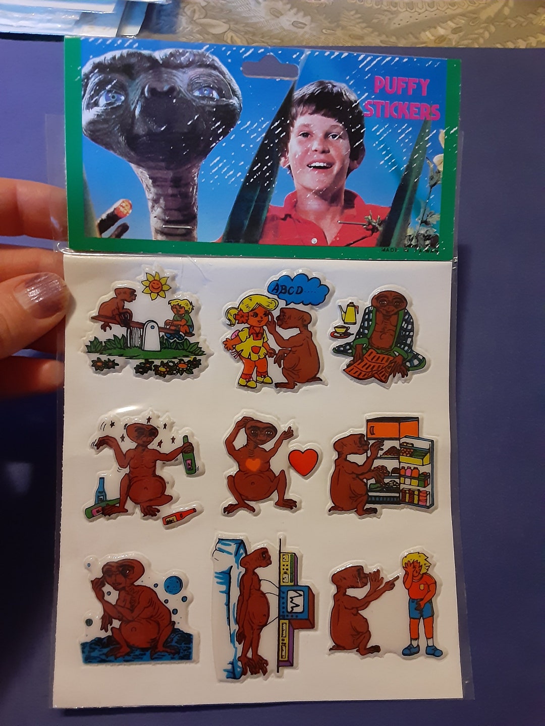 Vintage 80's Puffy E.T. Sticker Package - Etsy