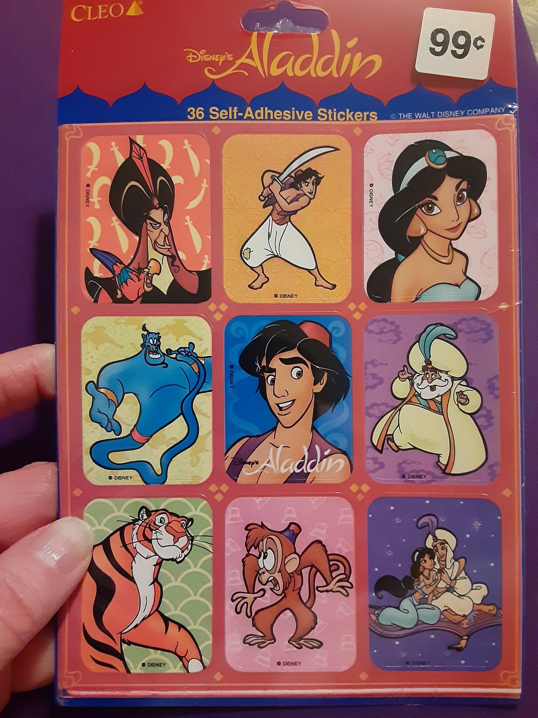 Vintage Gibson Disney Aladdin Sticker Package 4 Sheets - Etsy
