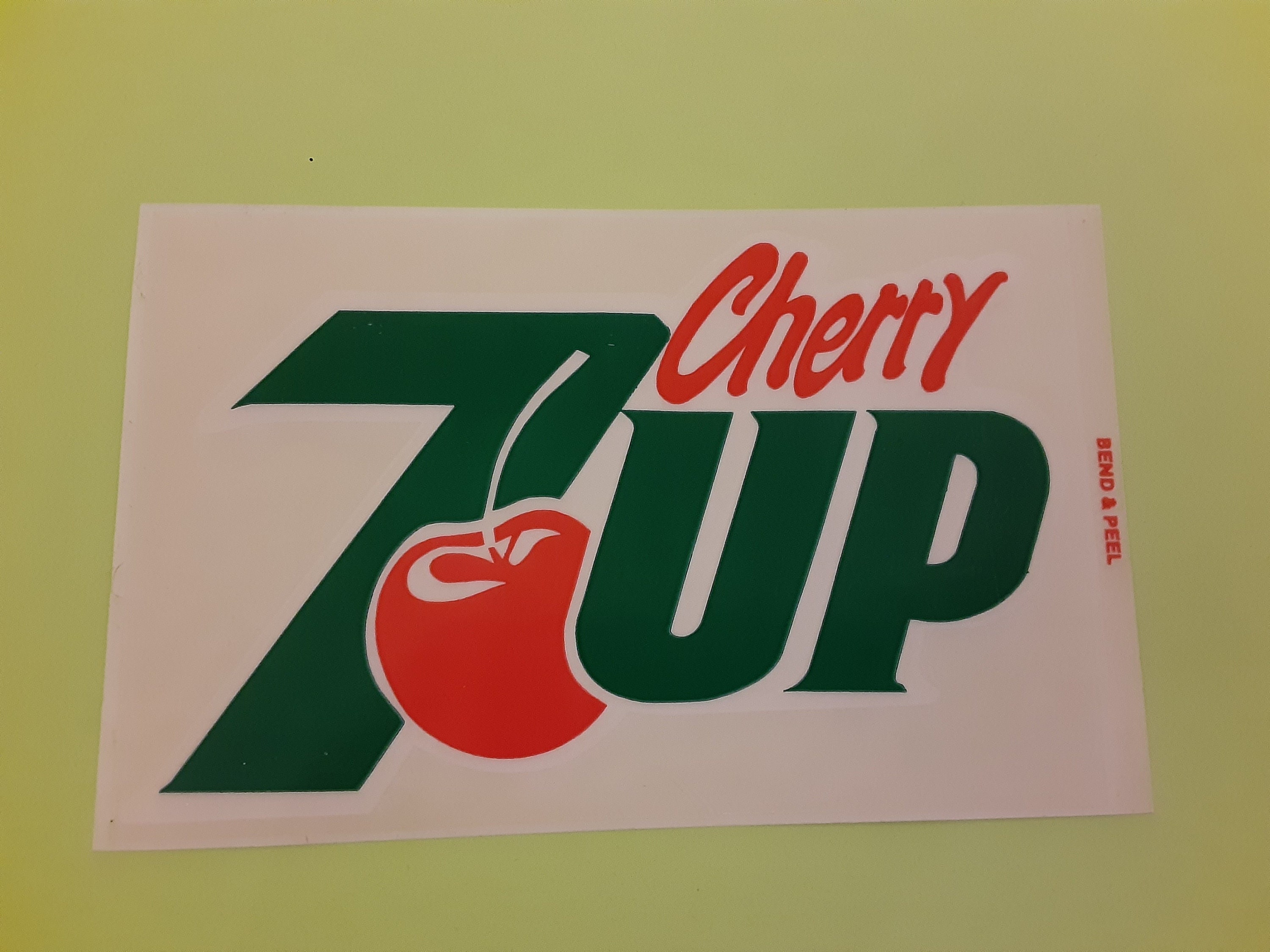 Vintage 80s Cherry 7-up Decal Sticker - Etsy