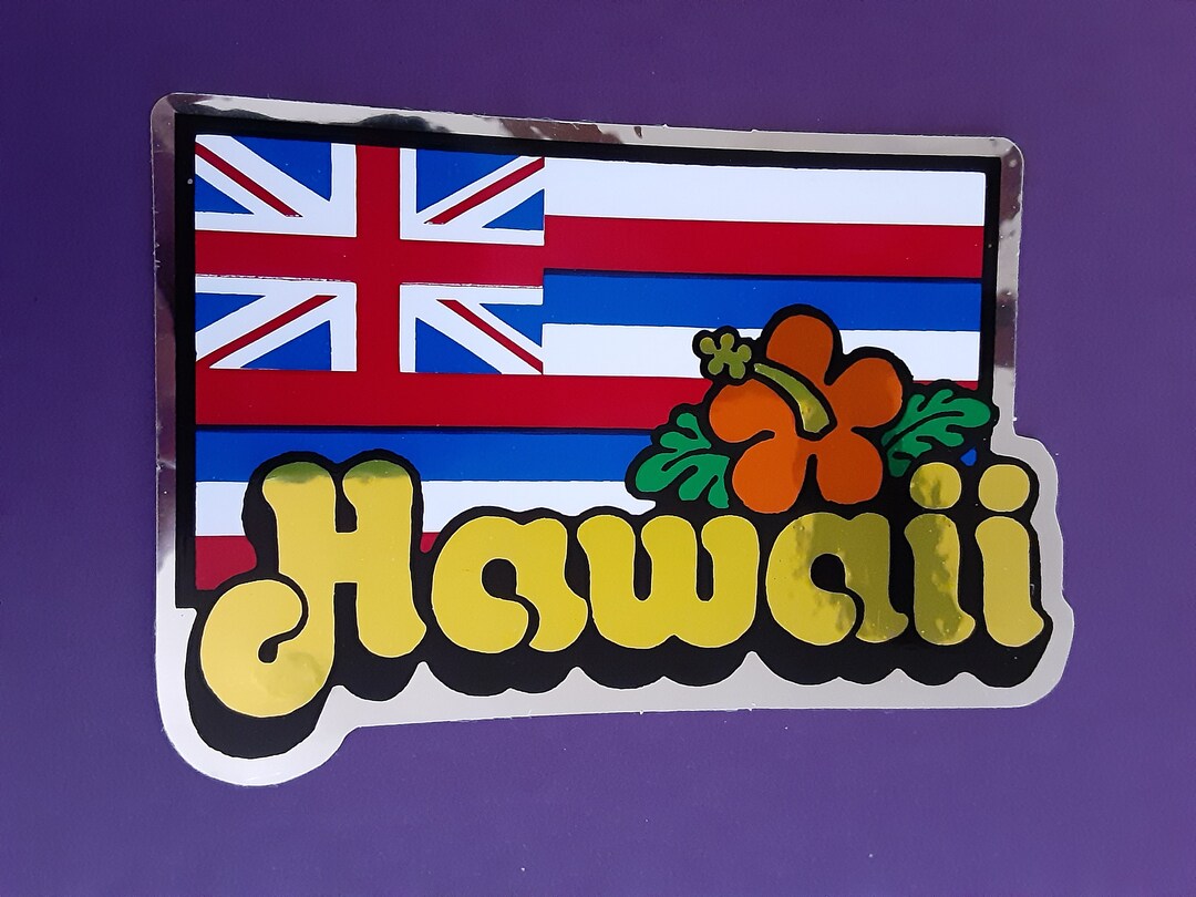 Vintage 80s TUREK of Hawaii Mylar Hawaii Flag Decal Sticker - Etsy