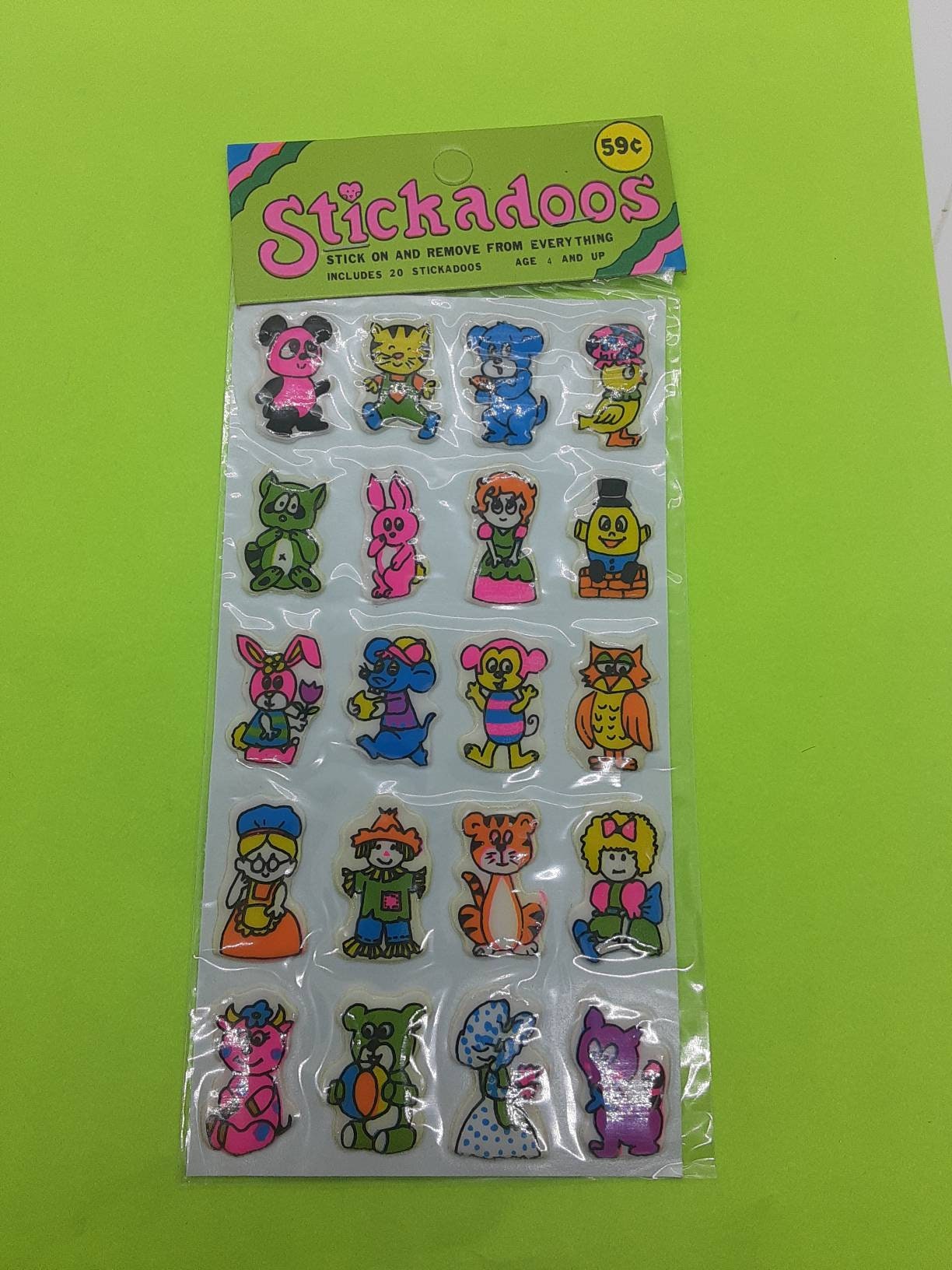 Vintage 80's Puffy Imperial Stickadoos Animals Sticker Package - Etsy
