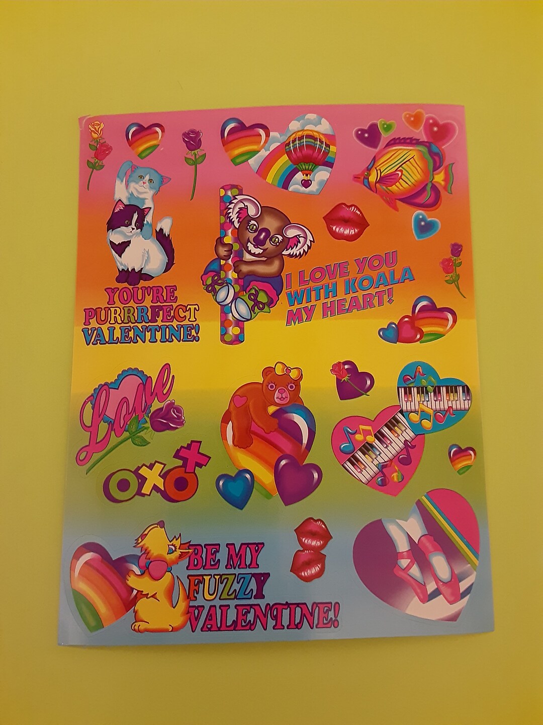 Vintage Lisa Frank Valentine Sticker Sheet - Etsy