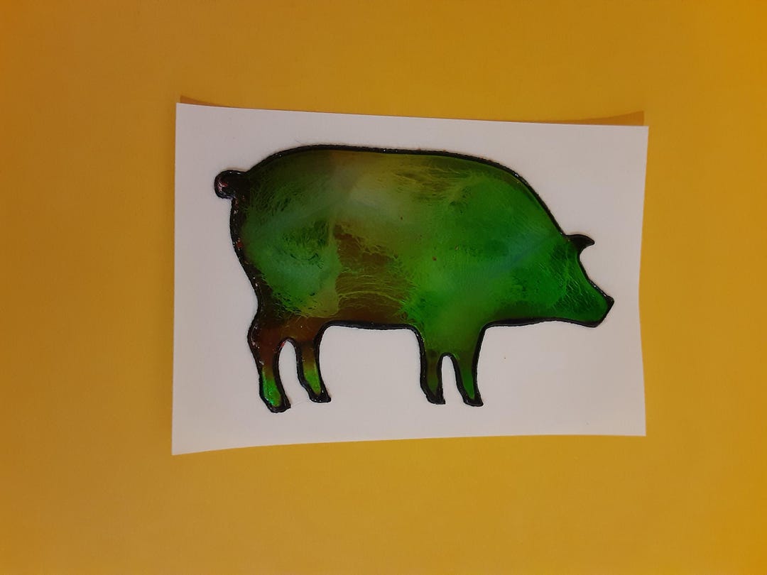Vintage 80's Mystiks Oilies Liquid Crystal Pig Sticker *restored* - Etsy