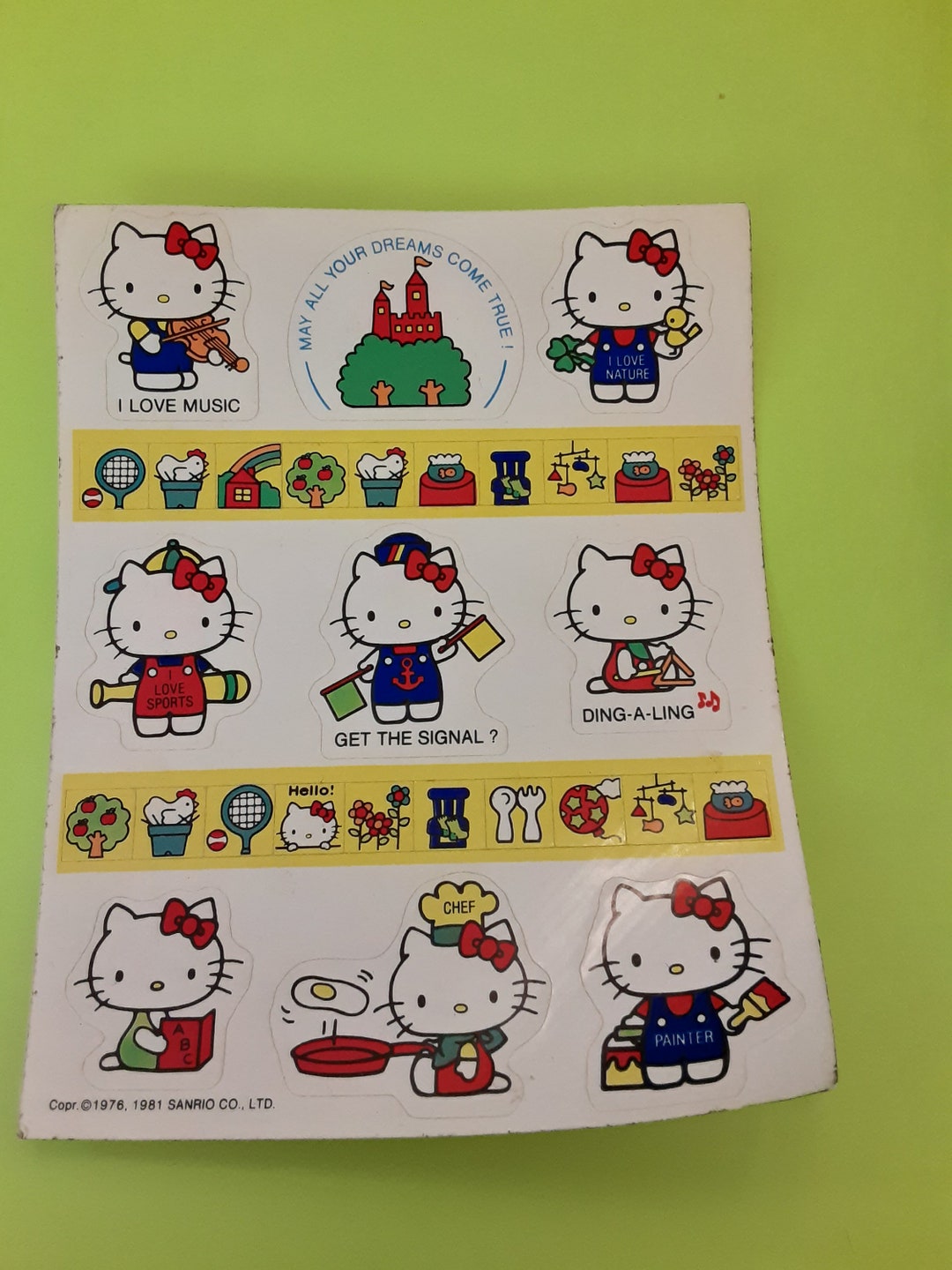 Vintage 80s Hallmark Hello Kitty Sanrio Sticker Sheet damaged - Etsy