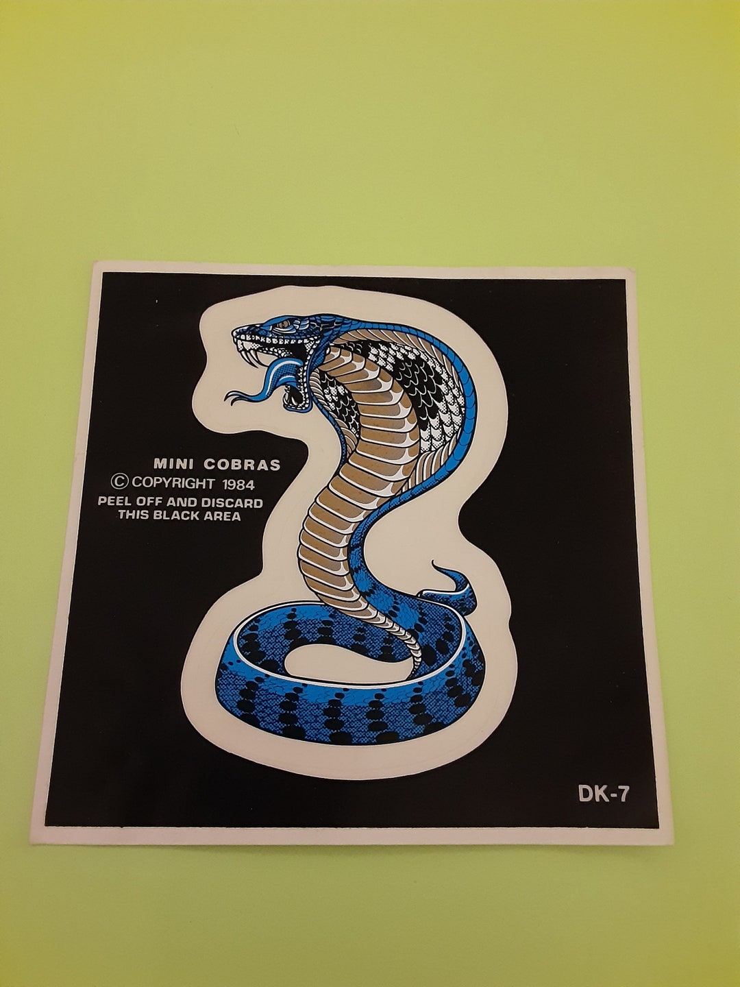 Vintage 80s Mini Cobras Large Sticker Decal damaged - Etsy