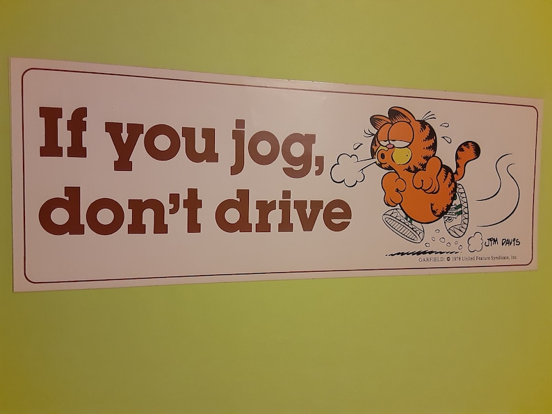 Rare Vintage 80's Garfield Bumper Sticker damaged - Etsy