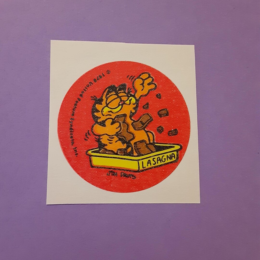 Vintage 80's Garfield Lasagna Matte Scratch and Sniff Sticker - Etsy