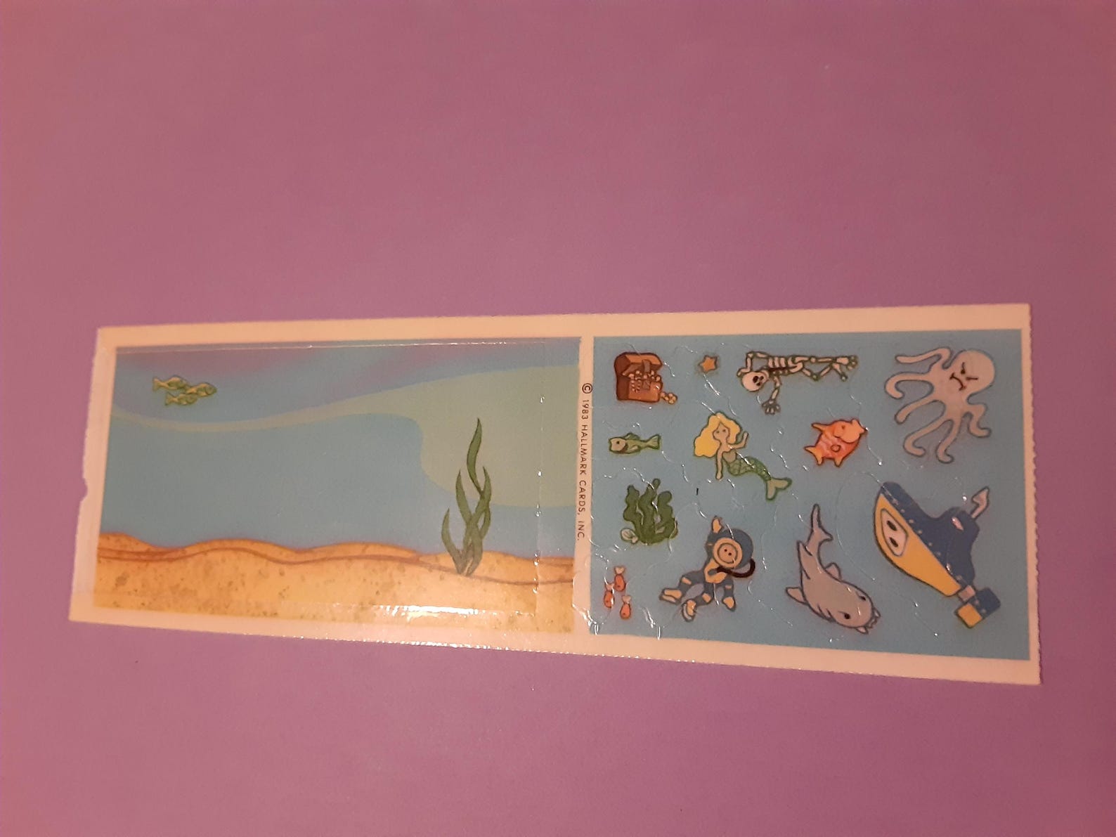 RARE! Vintage 80s Hallmark Ocean Scene Sticker Strip *damaged* - Etsy