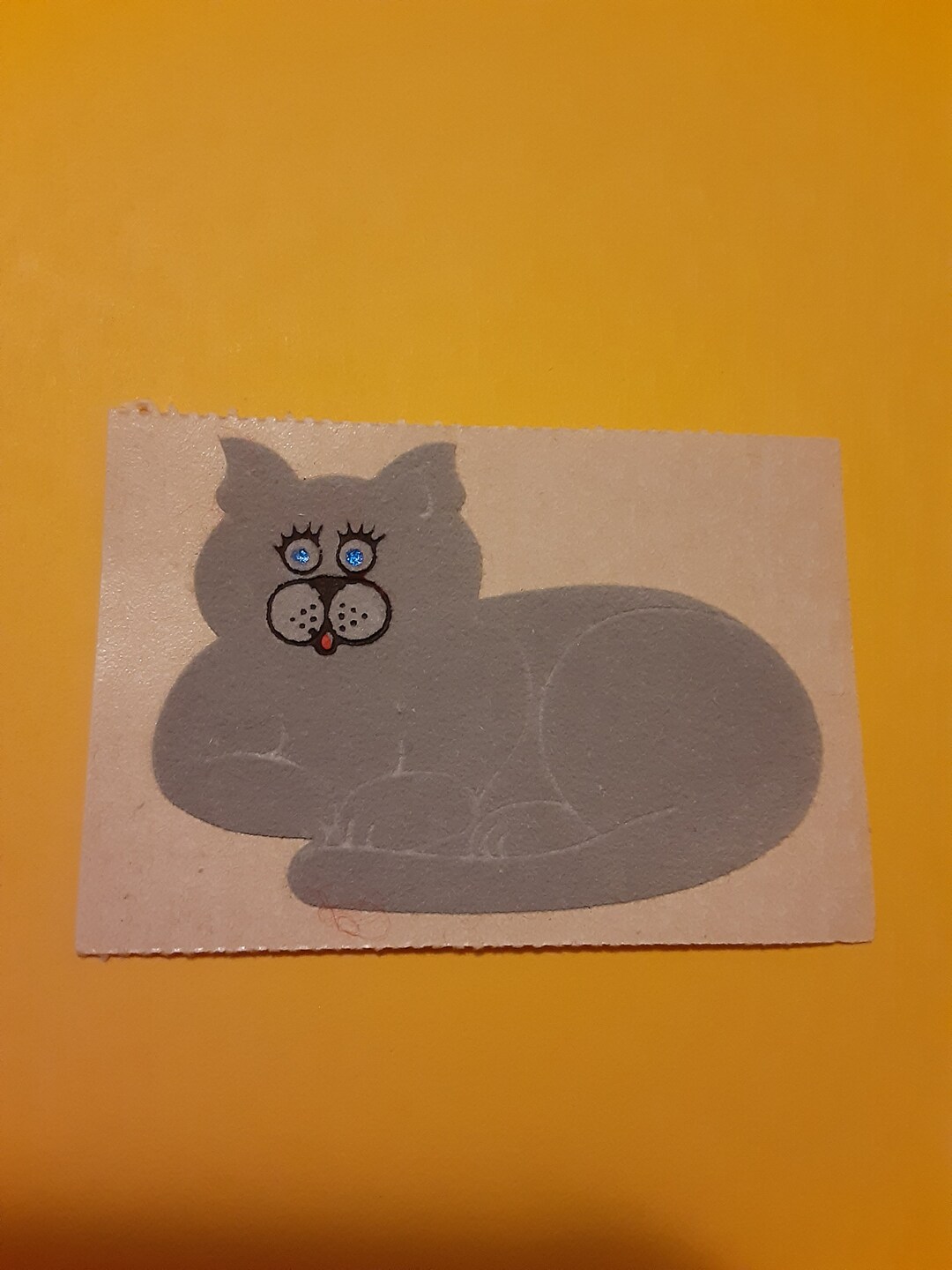Vintage 80s Personal Expressions Fuzzy Gray Cat Sticker Module - Etsy