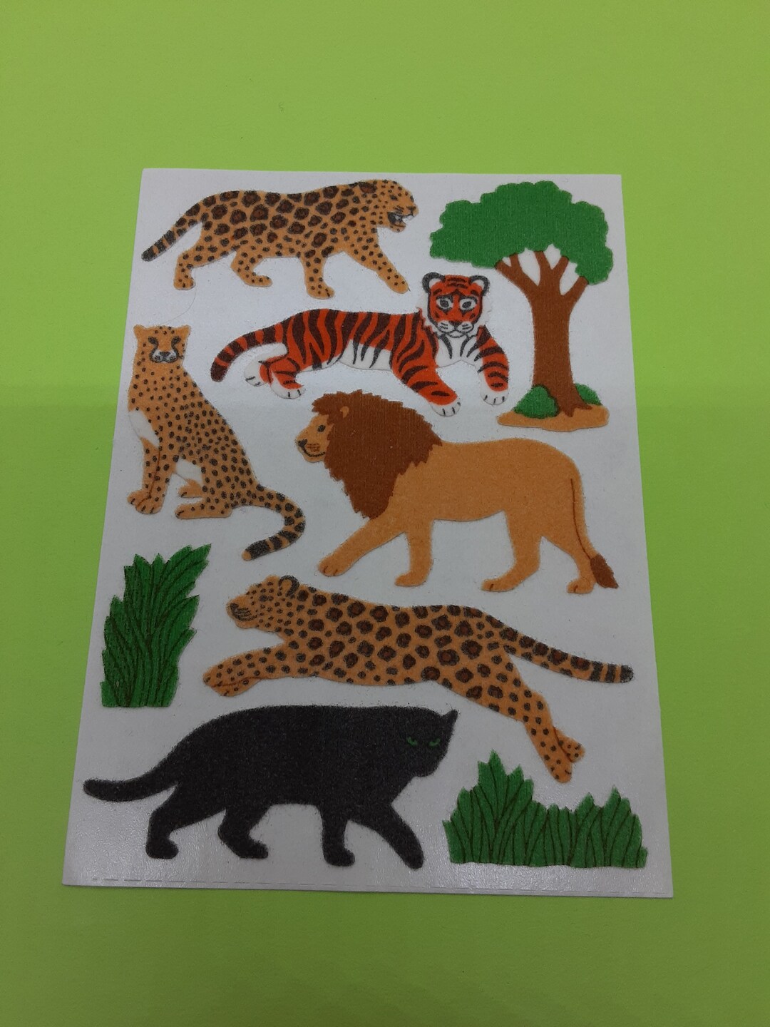 Vintage Sandylion Fuzzy Jungle Cats Small Sticker Sheet - Etsy