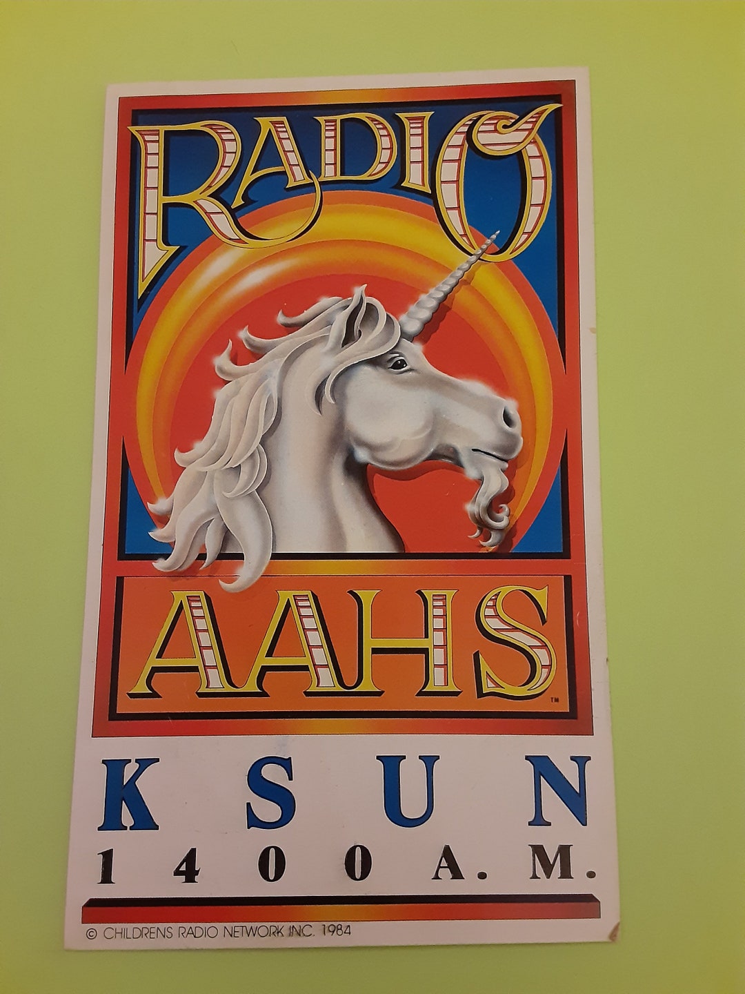 RARE! Vintage 80s Unicorn Radio Station Sticker Children's Radio ...