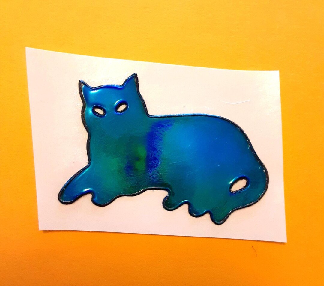 Vintage 80's Mystiks Oilies Liquid Crystal Cat Sticker *restored* - Etsy