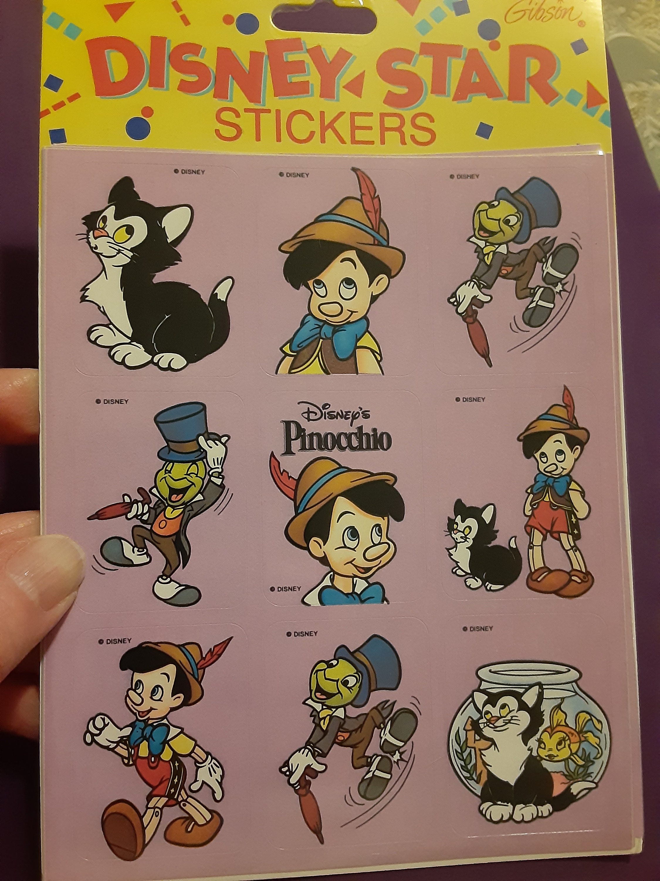 Vintage Gibson Disney Pinocchio Sticker Package 4 Sheets - Etsy