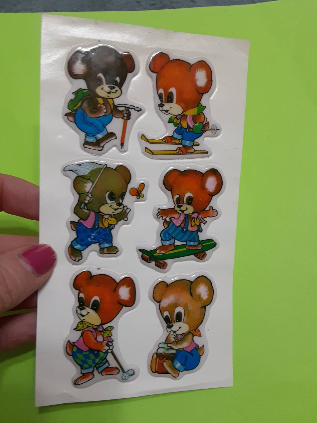 RARE Vintage 80's Sad Sam? Teddy Bears Puffy Sticker Sheet - Etsy