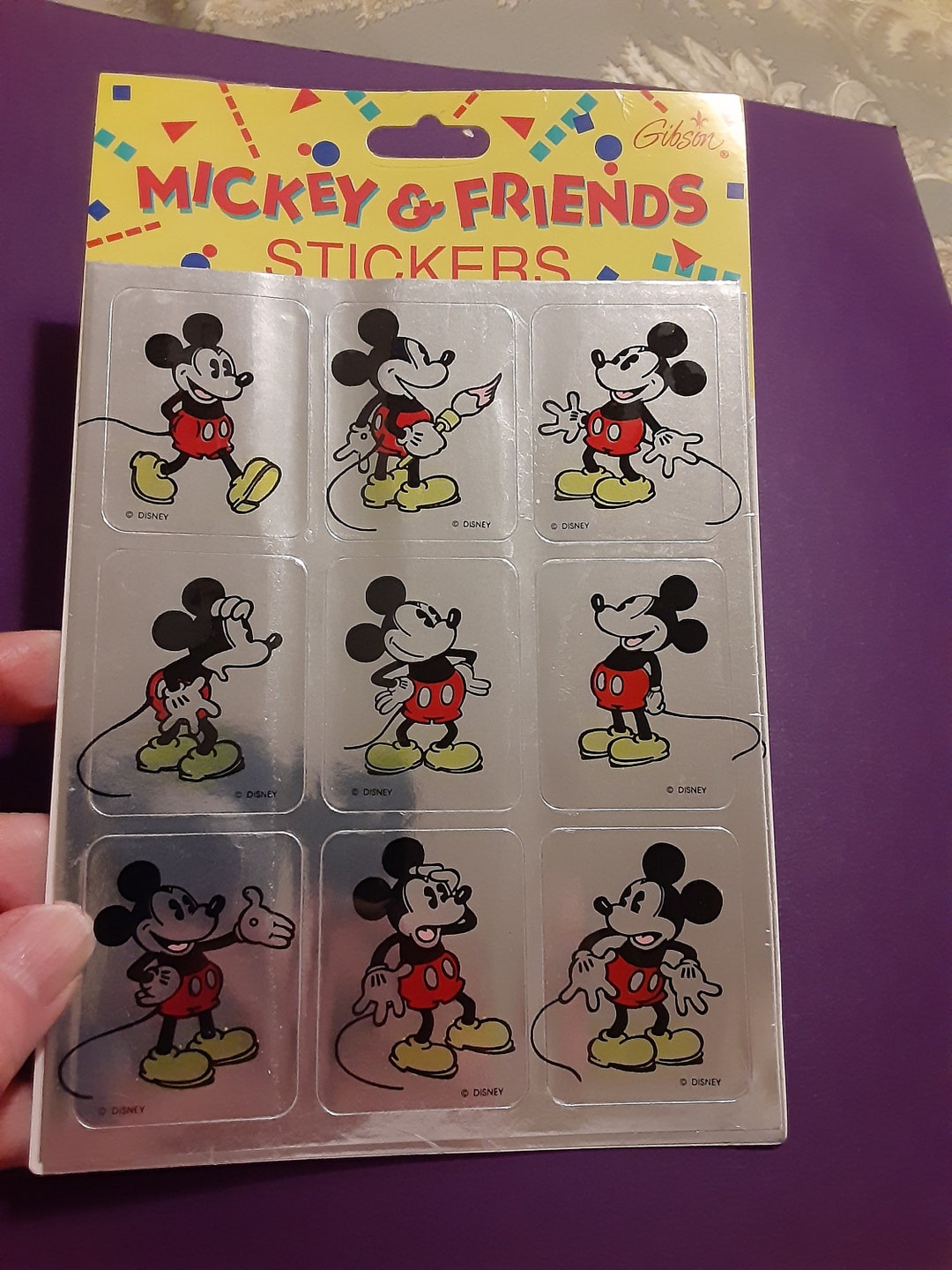 Vintage Gibson Foil Mickey Mouse Sticker Package 2 Sheets - Etsy