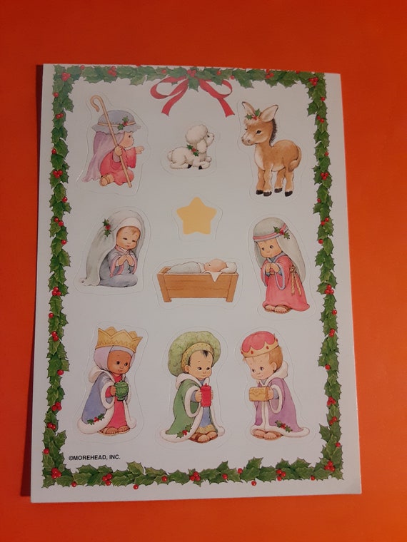 Vintage Ruth Morehead Nativity sticker postcard | Etsy