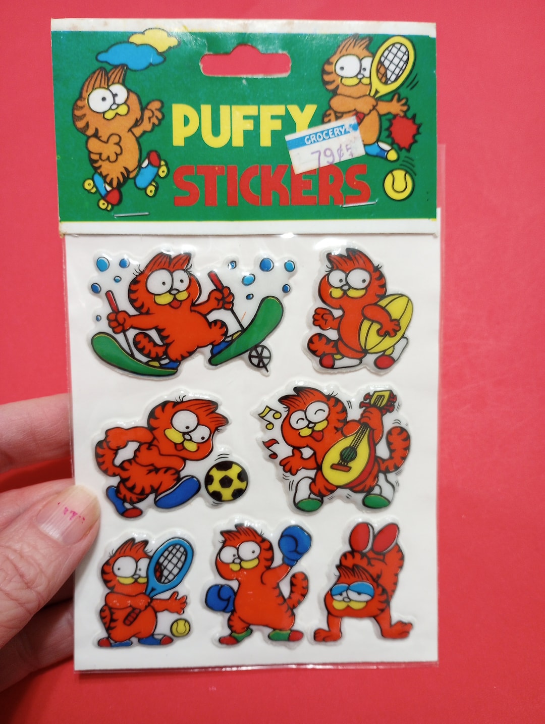 Vintage 80's Puffy Fake Garfield Sticker Package - Etsy