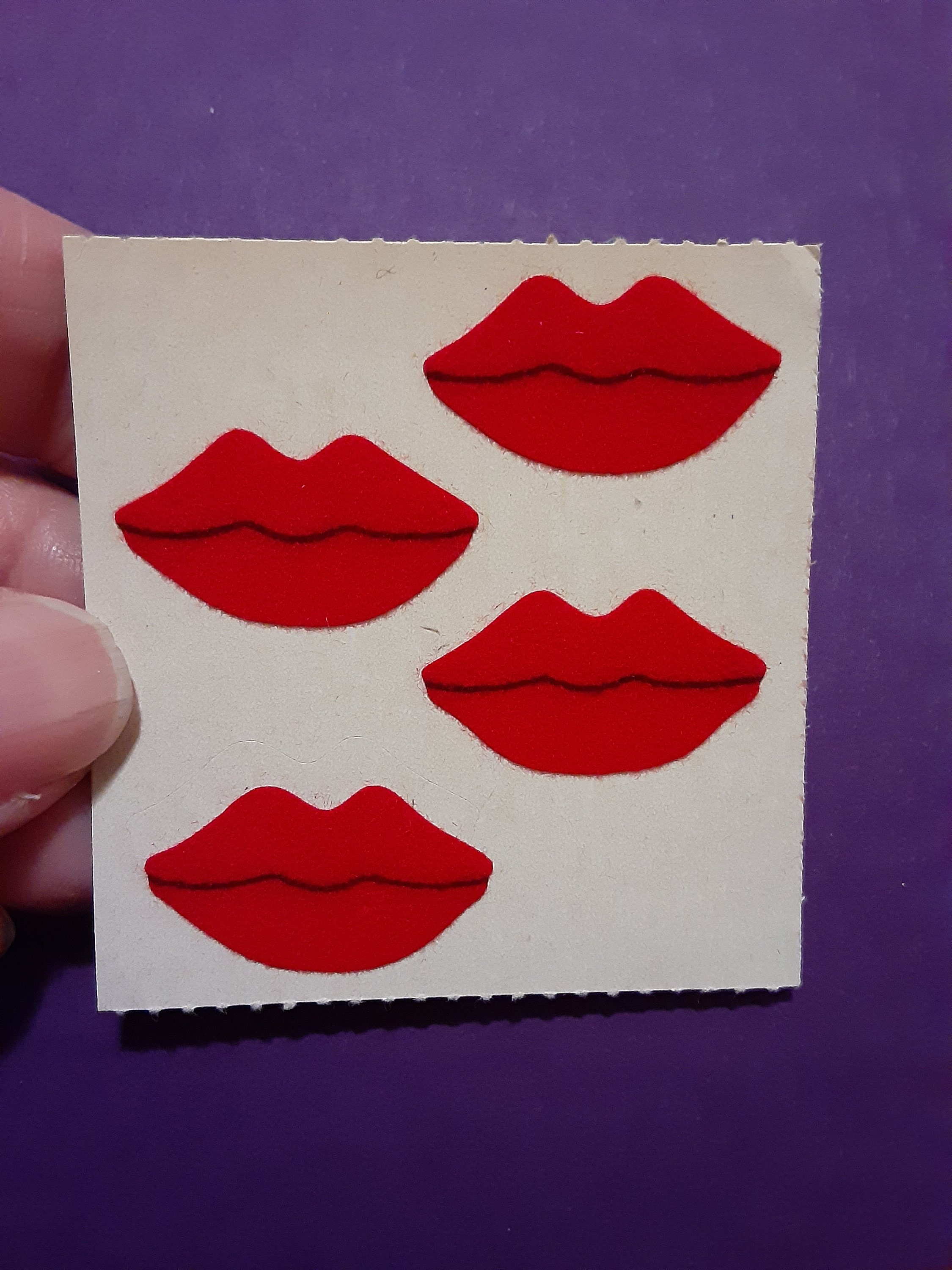 Vintage 80s Sandylion Fuzzy Lips Sticker Module Brown Backing - Etsy