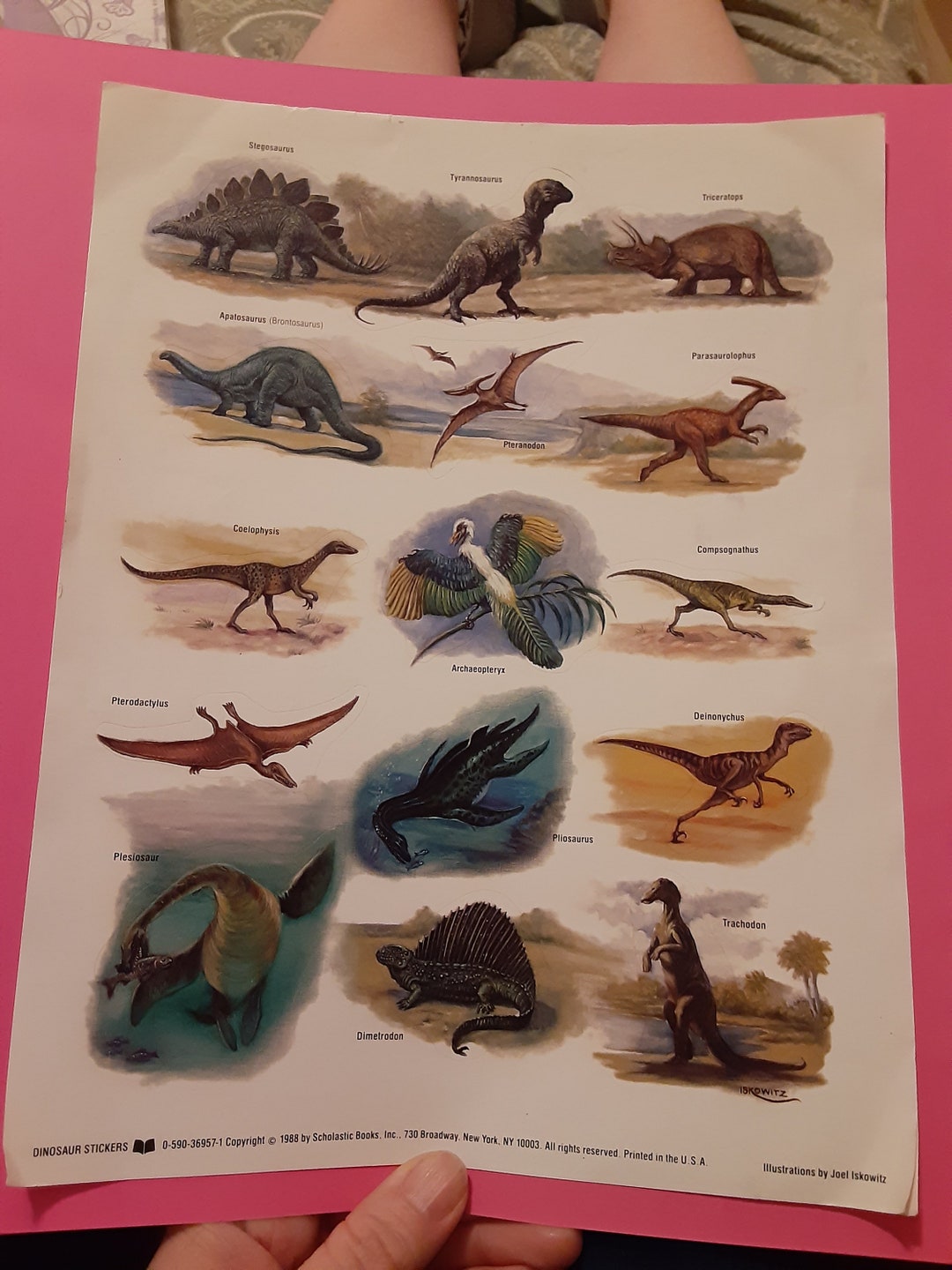 Vintage 80s Scholastic Dinosaurs Large Sticker Sheet *damaged* - Etsy