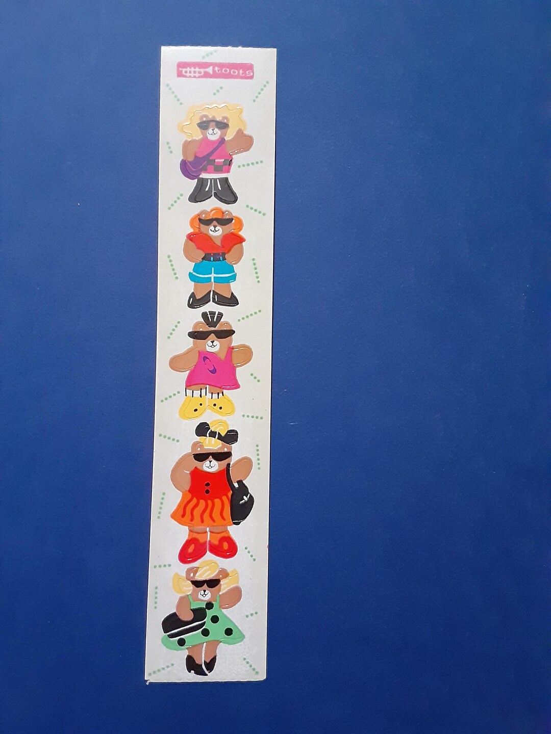 Vintage 80s Cardesign Toots Bearly Dressed Sticker Strip *damaged* - Etsy