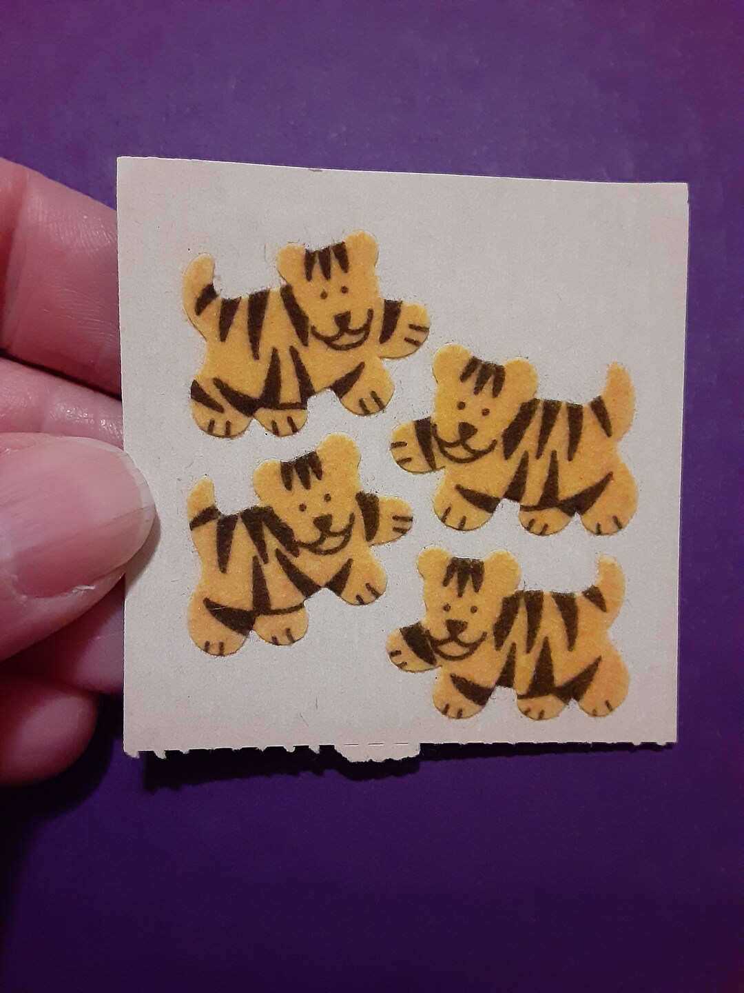 Vintage 80s Sandylion Fuzzy Tigers Sticker Module Brown Backing - Etsy