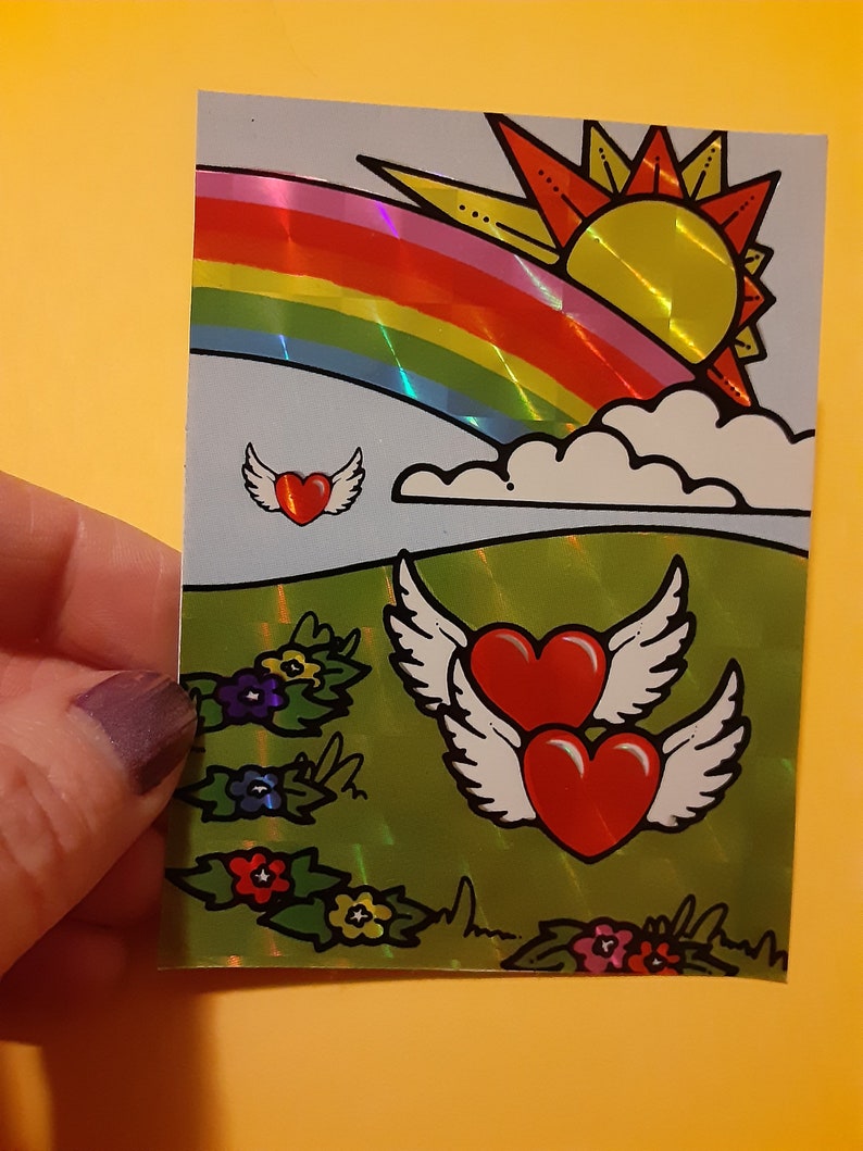 RARE Vintage 80's BJ Decal Specialties Prism Rainbow Large Sticker ...