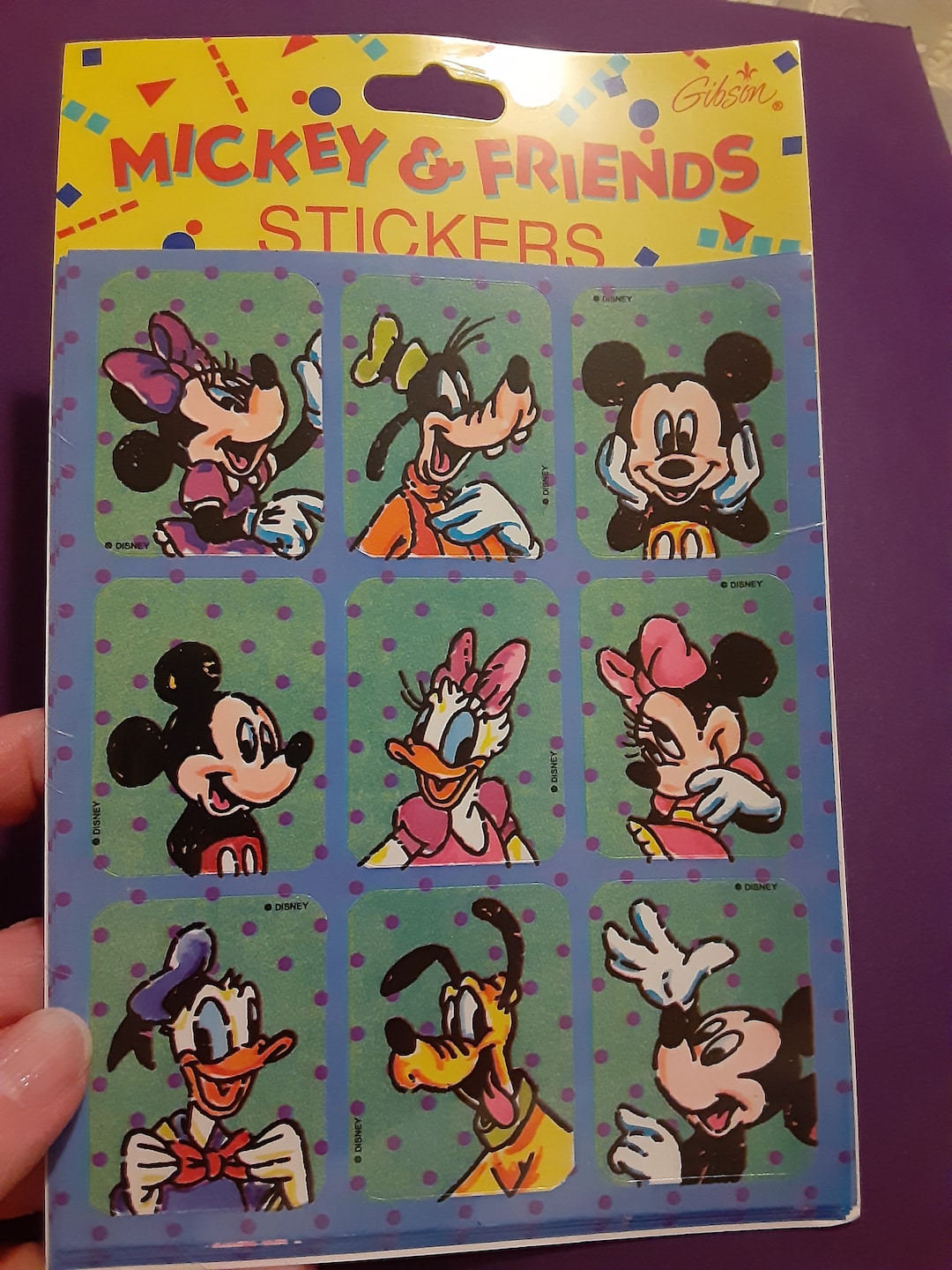 Vintage Gibson Disney Mickey & Friends Sticker Package 4 Sheets - Etsy
