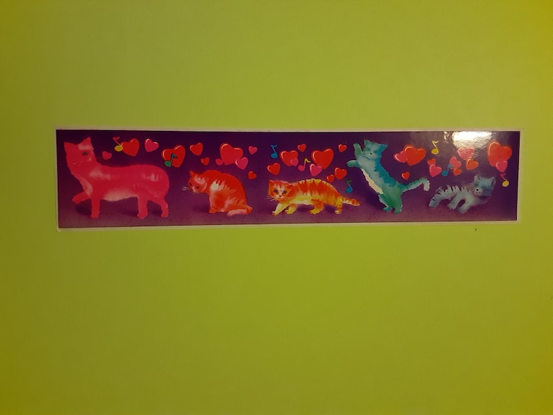Vintage 80s Lisa Frank Cats Sticker Strip - Etsy