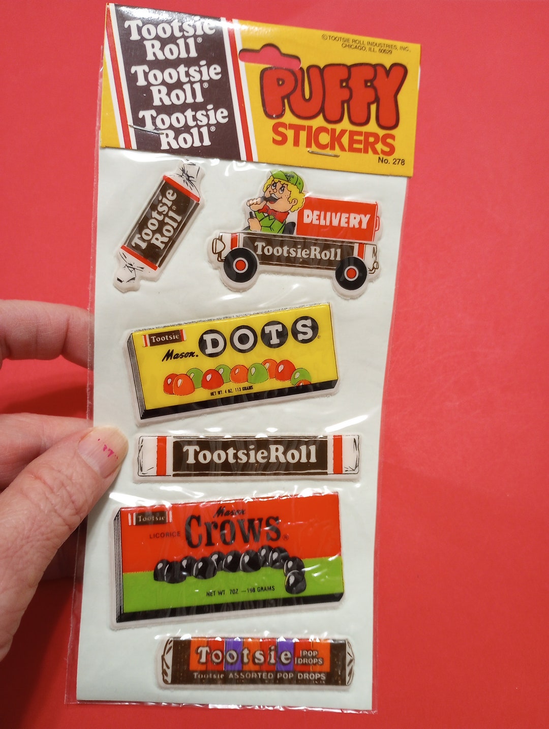 Vintage 80s Puffy Tootsie Roll Candy Sticker Package - Etsy