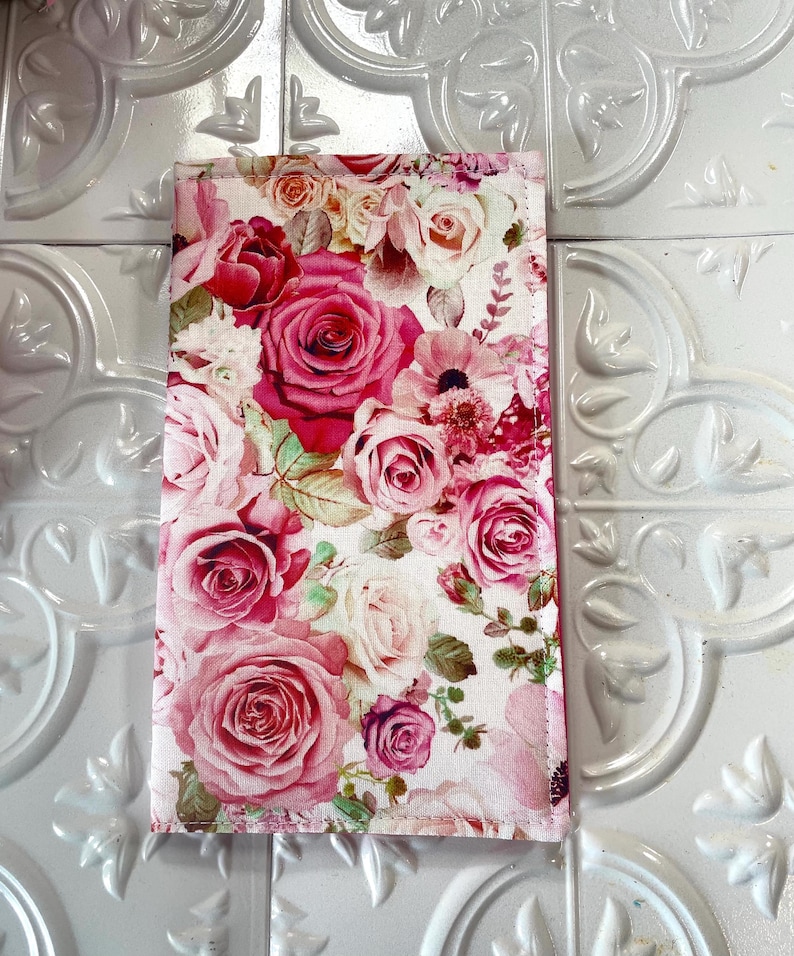 Floral Checkbook Cover: Elegant Rose Print, Top/side Tear Checks - Etsy