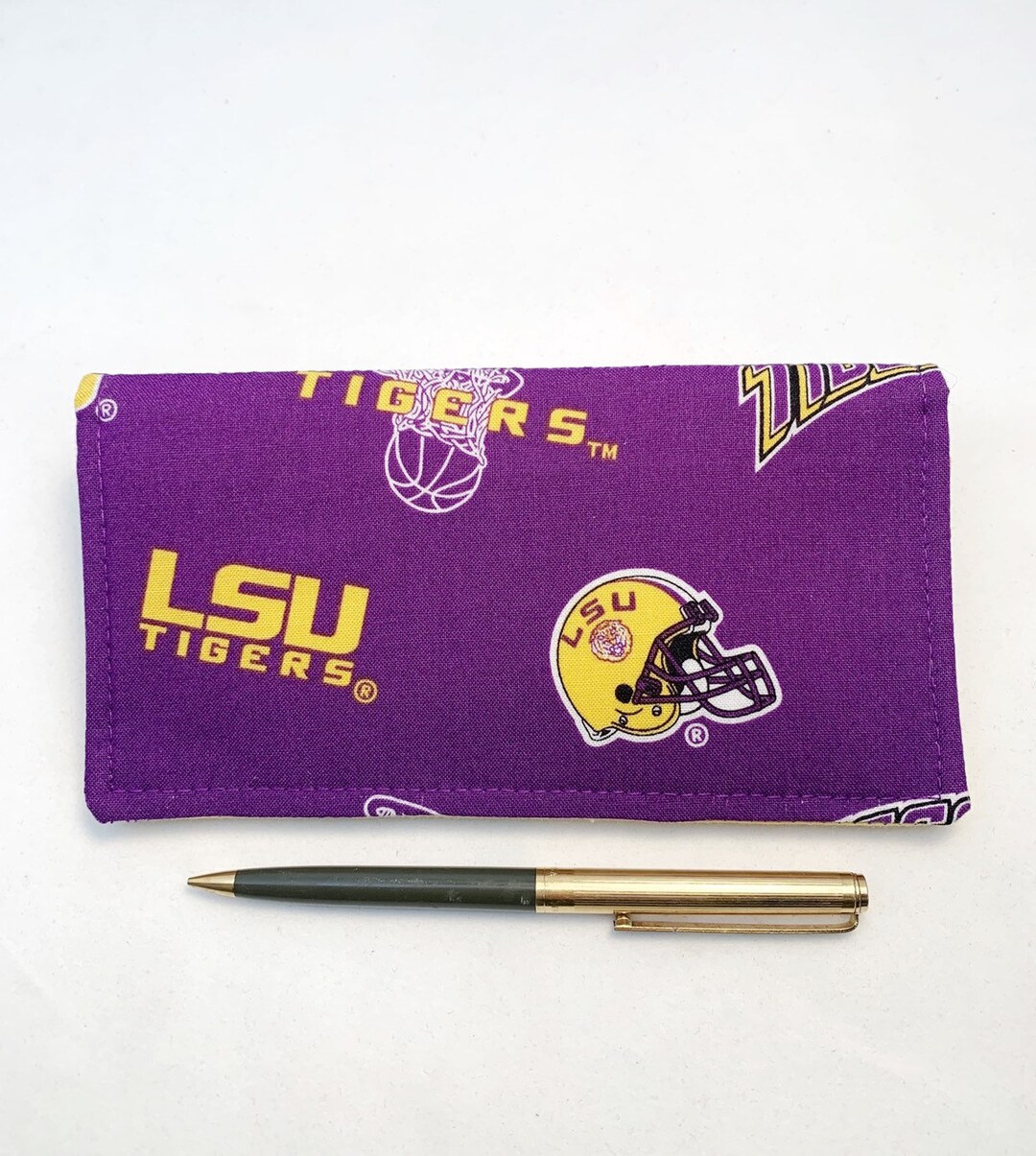 LSU Tigers Fabric Checkbook Cover, Practical Gift, Top Tear Checks ...