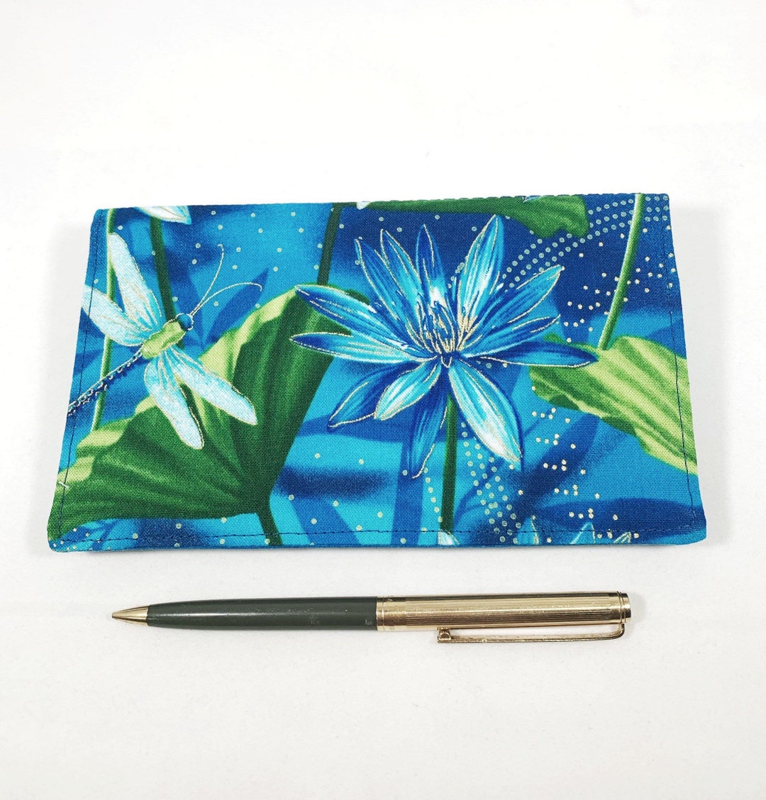 Handcrafted Fabric Checkbook Cover With Unique Dragonfly Design ...