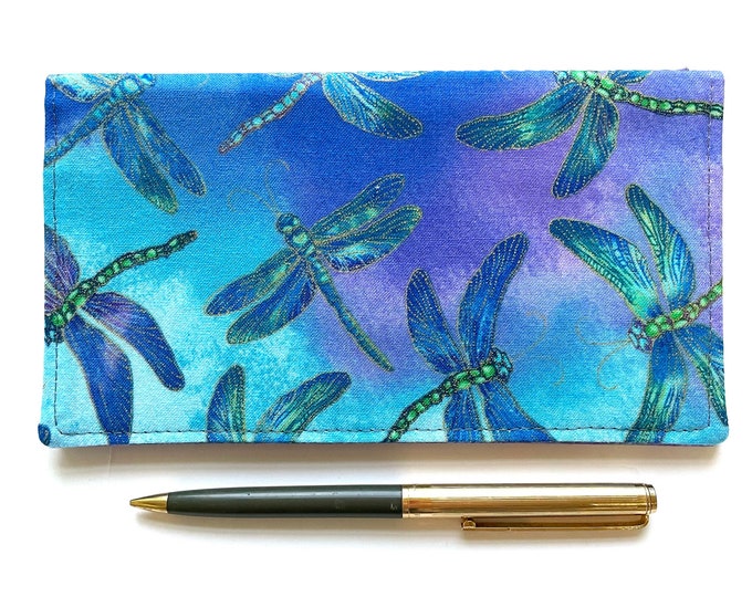Checkbook Cover Lavender Dragonfly - Etsy