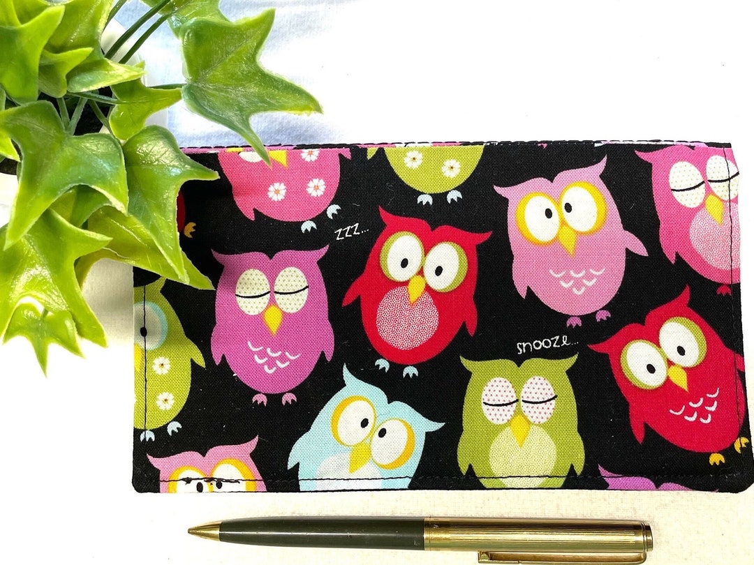Fabric Checkbook Wallet: Colorful Owl Print, Top Tear Checks - Etsy