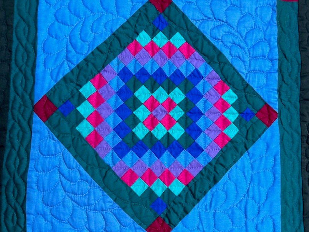 Vintage Amish Crib Quilt/wall Hanging Circa 1990'S, Vibrant Colors ...
