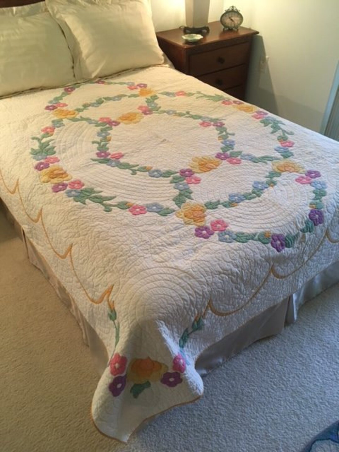 Floral Applique Vintage Quilt Circa 1930 Excellent Hand - Etsy