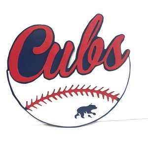 Chicago Cubs Sign Chicago Cubs Logo Wooden Wall Decor - Etsy