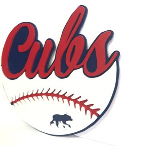 Chicago Cubs Sign Chicago Cubs Logo Wooden Wall Decor - Etsy