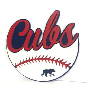 Chicago Cubs Sign Chicago Cubs Logo Wooden Wall Decor - Etsy