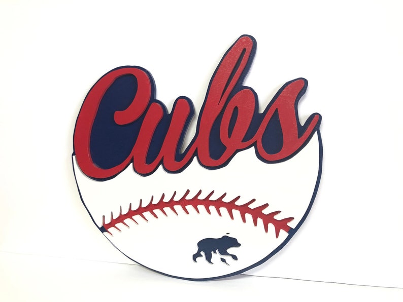 Chicago Cubs Sign Chicago Cubs Logo Wooden Wall Decor - Etsy