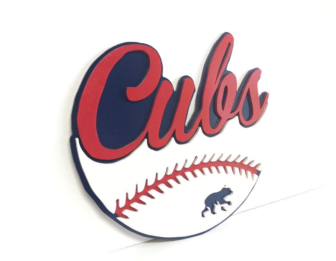 Chicago Cubs Sign Chicago Cubs Logo Wooden Wall Decor - Etsy