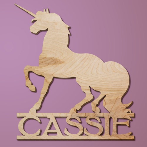 Unicorn Wall Sign Unicorn Wall Decor Kids Name Sign Wood - Etsy