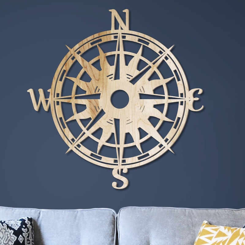Wooden Compass Wall Art - Etsy