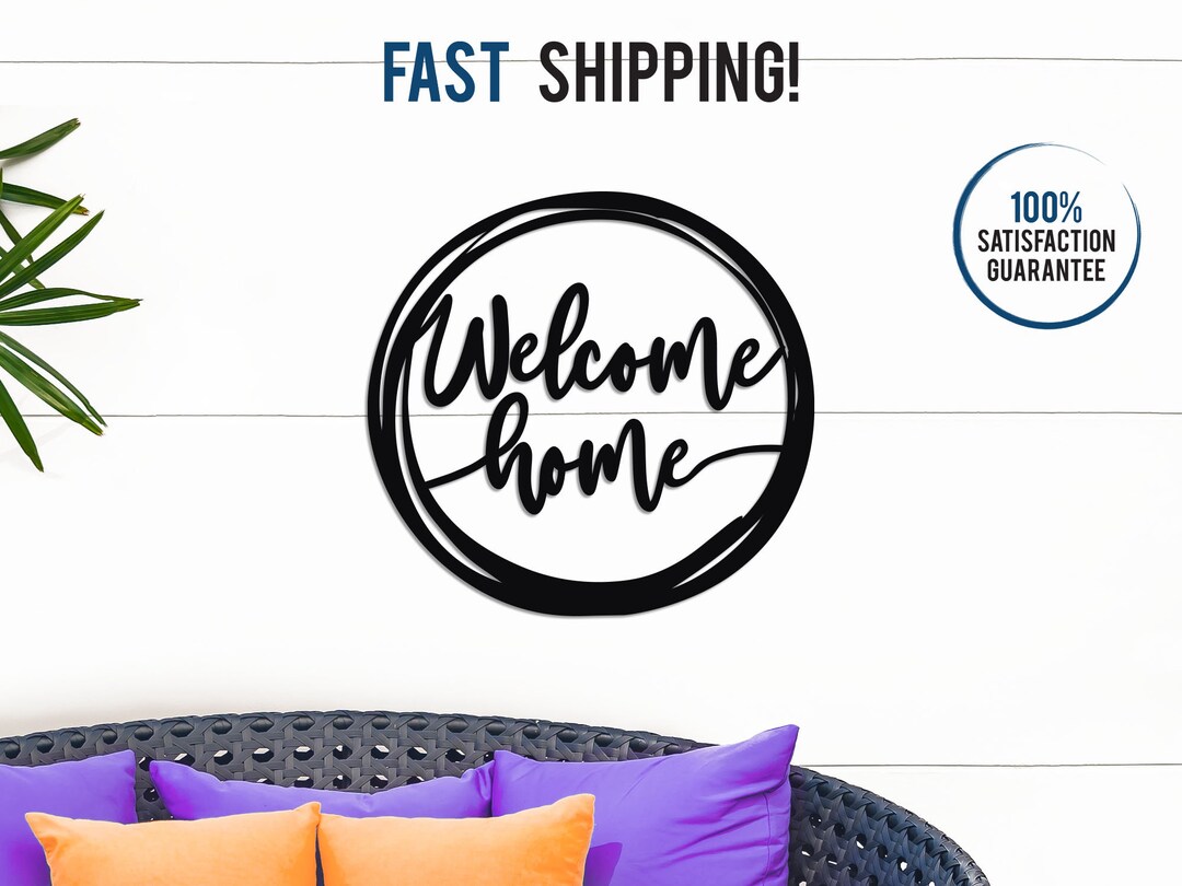 Metal Welcome Home Sign, Metal House Sign, Home Decor Sign, House ...